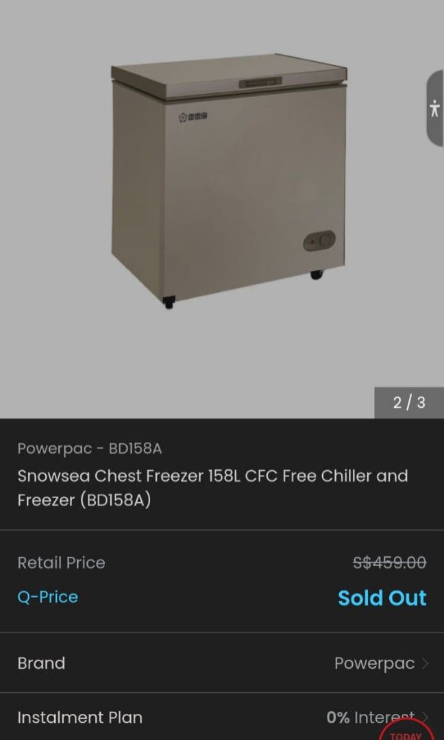 SNOWSEA Chest Freezer, TV & Home Appliances, Kitchen Appliances ...