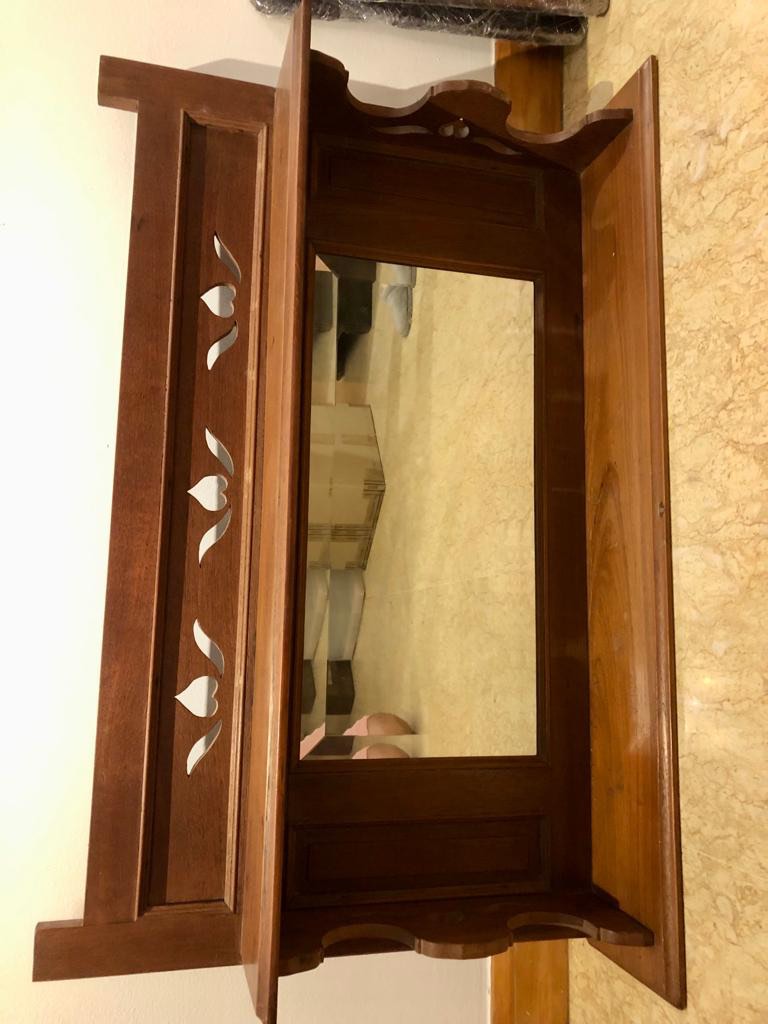 Solid wood mantle with mirror -Beautiful antique mantle shelf with ...