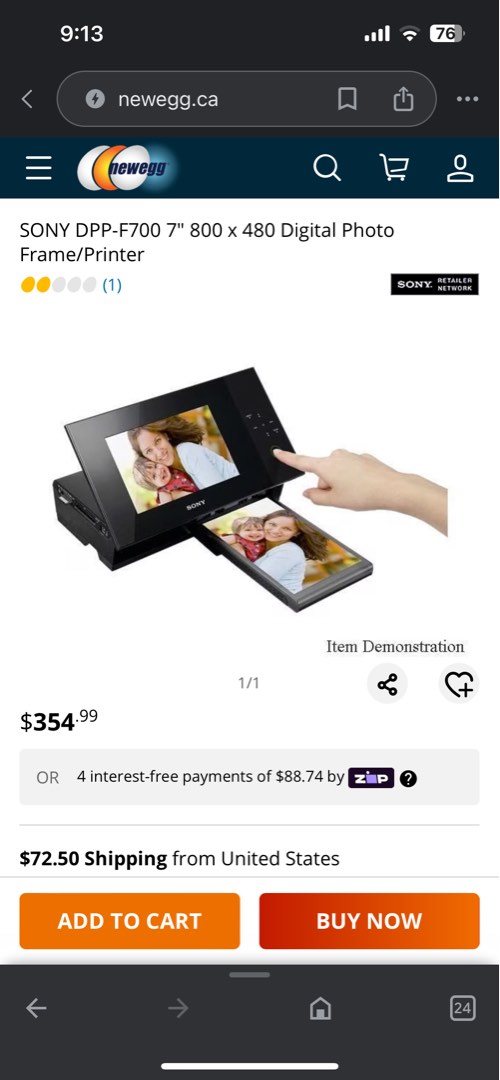 Sony DPP-F700 Digital Frame/Printer (7"), Computers & Tech, Printers ...