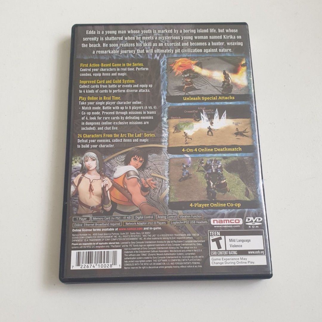 Sony PlayStation 2 PS2 Arc The Lad End Of Darkness With Manual Pre-Owned NTSC U, Video Gaming ...