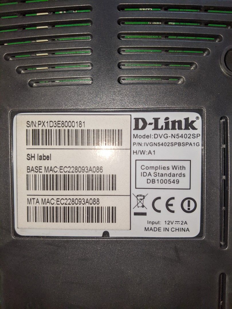 Starhub D-Link DVG-N5402SP Wifi Router, Computers & Tech, Parts ...