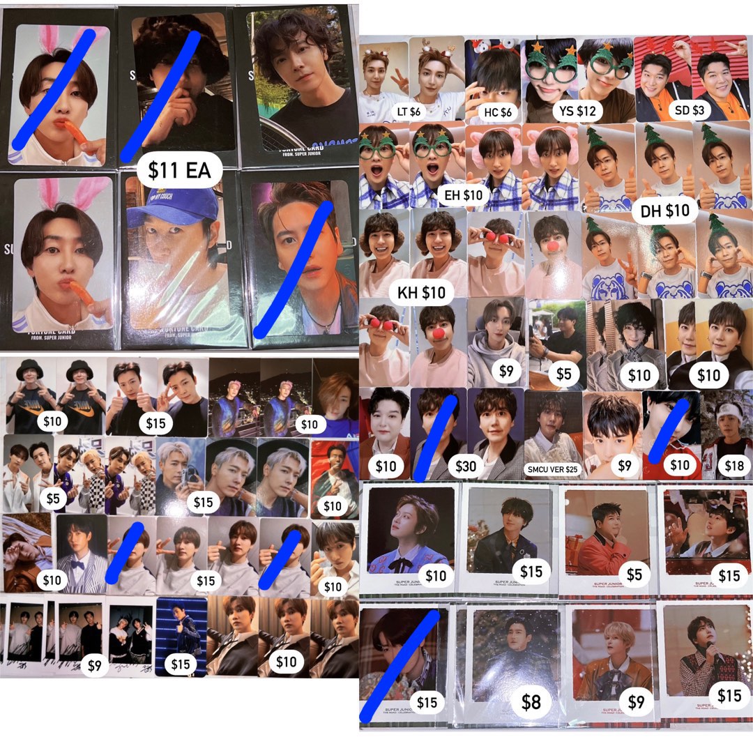 SUPER JUNIOR PHOTOCARDS LEETEUK HEECHUL YESUNG SHINDONG EUNHYUK DONGHAE ...