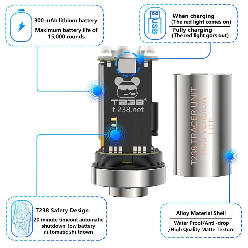 T238 Mini Tactical Gel Blaster RGB Tracer, Hobbies & Toys, Toys & Games ...