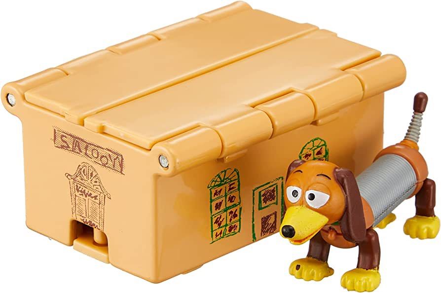 Takara Tomy Toy Story Tomica Ride On 08 Slinky Doy & Cardboard Toy Box ...