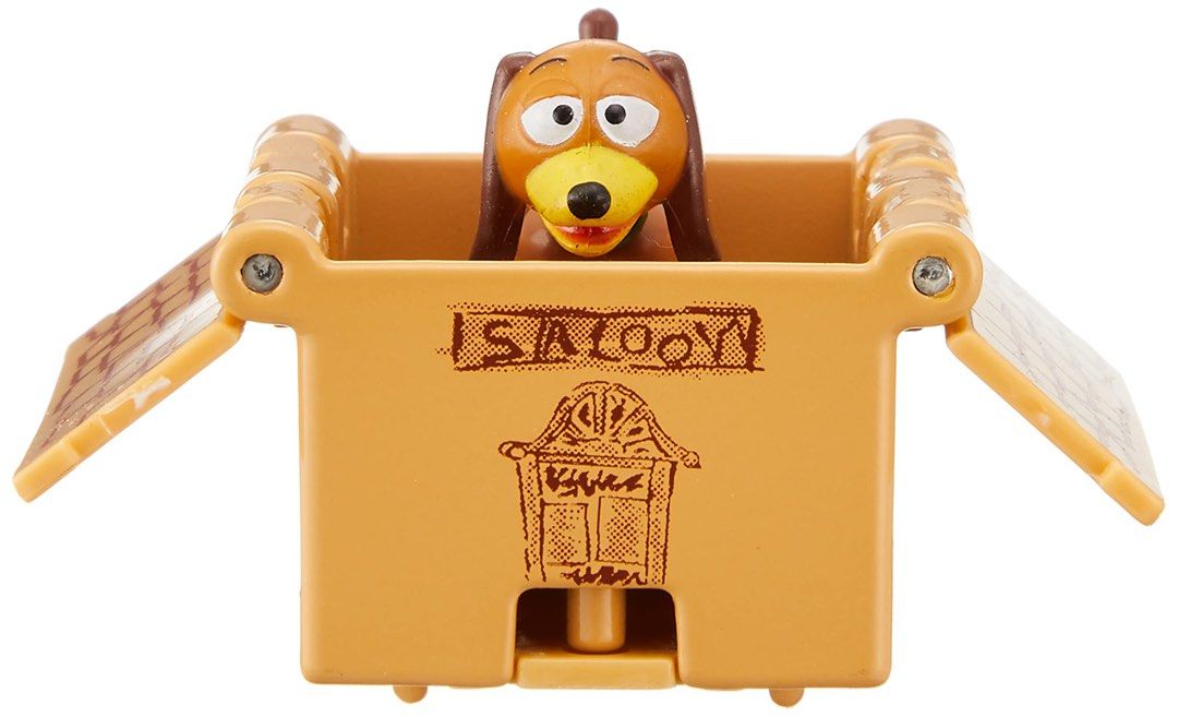 Takara Tomy Toy Story Tomica Ride On 08 Slinky Doy & Cardboard Toy Box ...