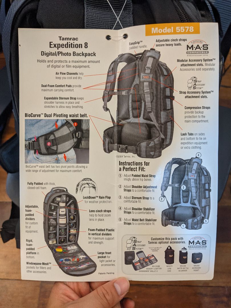 Tamrac 5578 Expedition 8 Photo Backpack (Black), Men's Fashion, Bags, Backpacks on Carousell