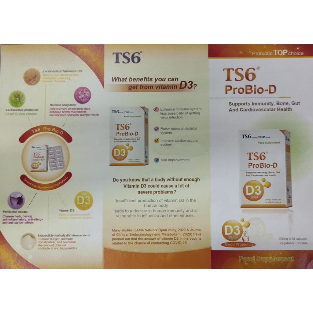 TS6 Probio-D 500mg x 60 Caps Exp: 9-Sep-23, Health & Nutrition, Health ...