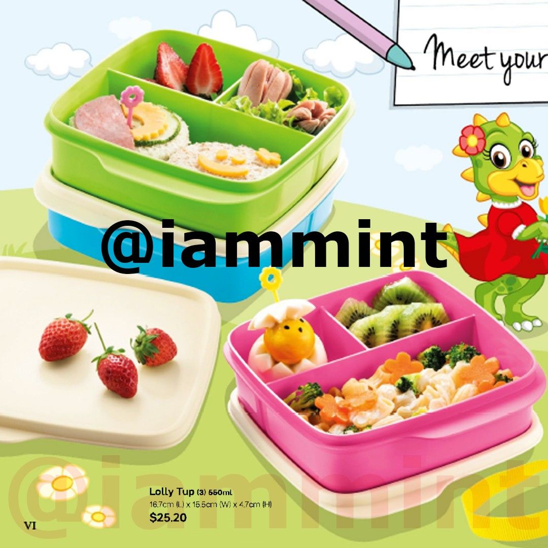 Tupperware 550 ml Lolly Tup Lollitup Square Divided Lunch It Box ...