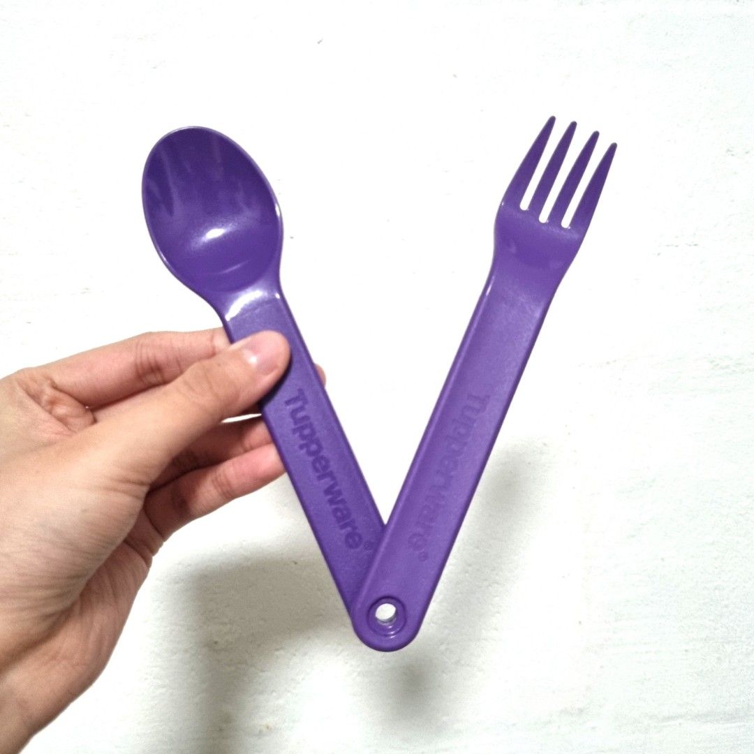 Tupperware On The Go Lockable Portable Fork and Spoon Cutlery Set of 2 ...