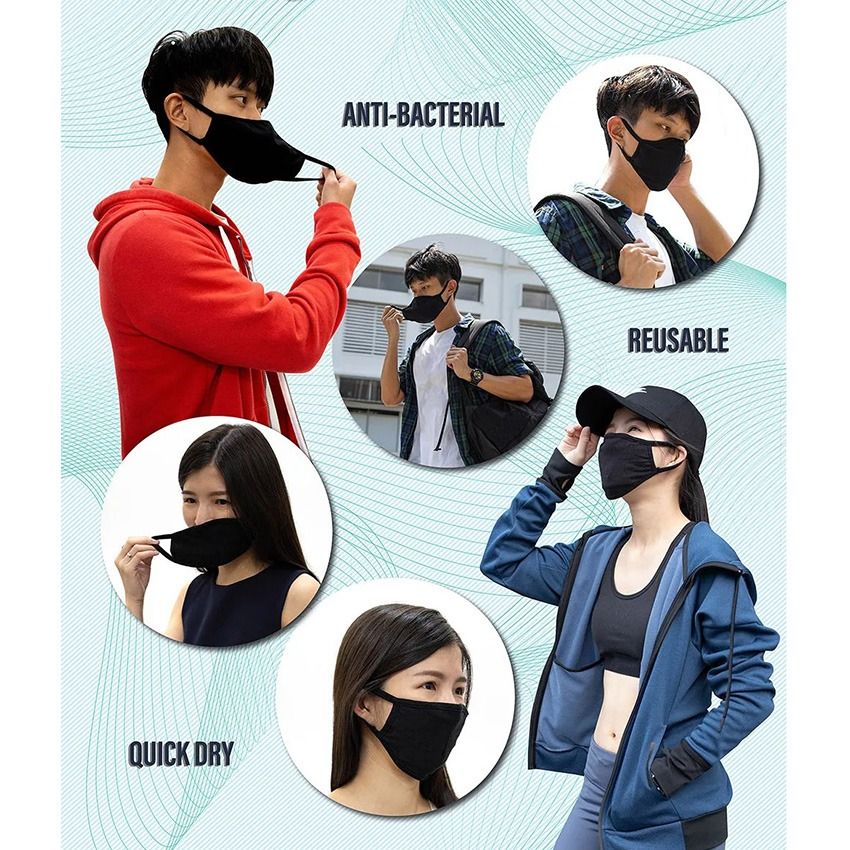 ULTRAMask 3-Ply Anti-Bacterial Face Mask, Health & Nutrition, Face ...