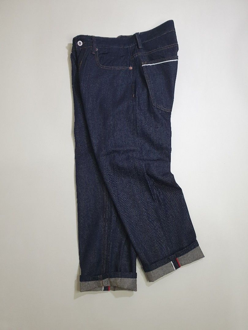 "UNCLE FU" WIDE TAPERED SELVEDGE JEANS, Men's Fashion, Bottoms, Jeans ...