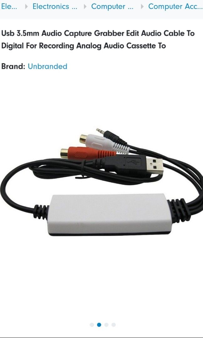 Top-longer Usb 3.5mm Audio Capture Grabber Edit Audio Cable To Digital ...