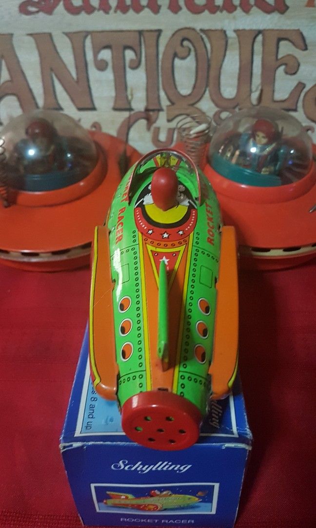 VINTAGE SCHILLING TIN TOY ROCKET RACER COLLECTOR SERIES MINT IN BOX ...