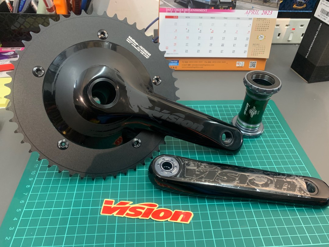 Vision X FaithGear 特別聯乘 限量版 Crankset ,大餅，死飛、梗牙、fixedgear、單速車、場地車, 運動產品 ...