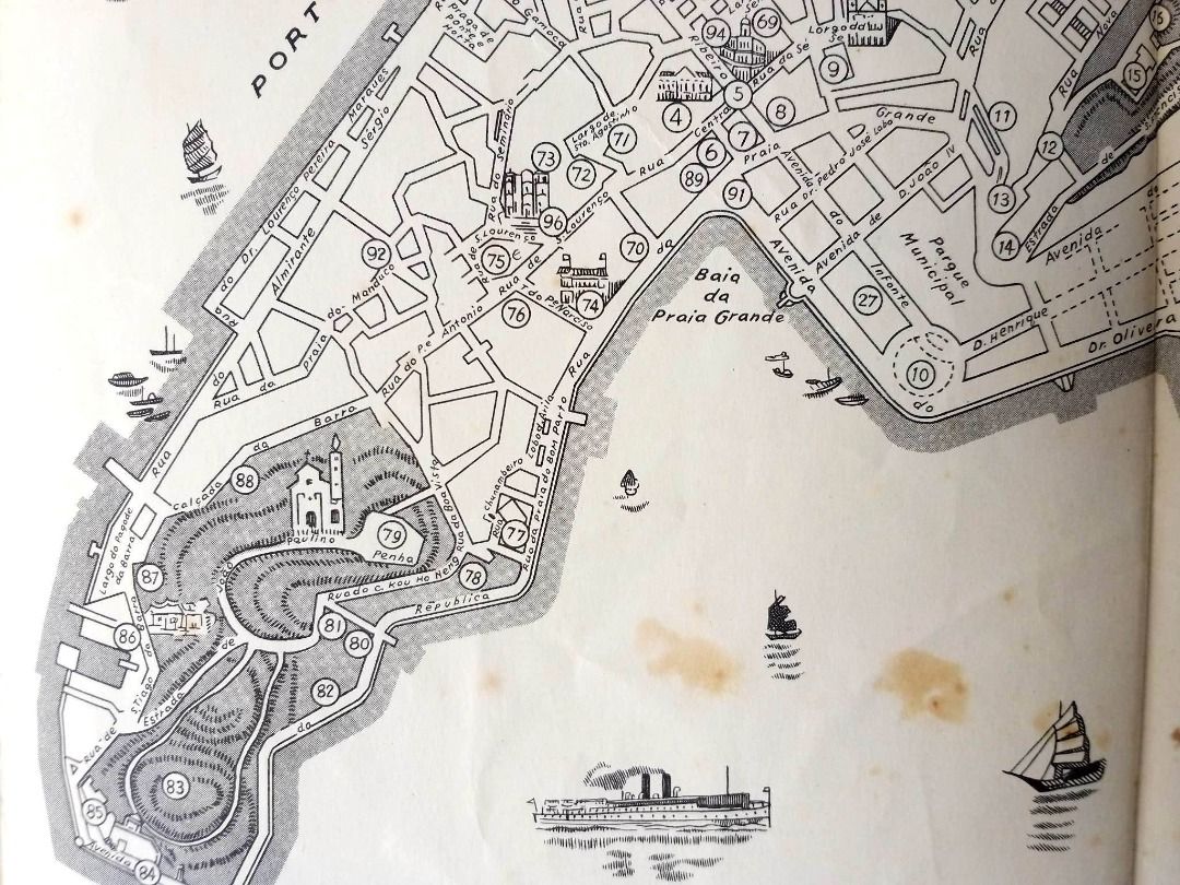 澳門市舊地圖-1950年代葡屬澳門市大型地圖Old Map of the City of Portuguese Macau (印務局承印 ...