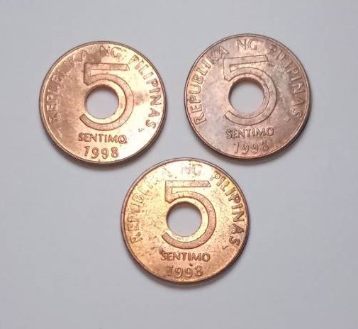 1998 Philippine Coin 5 Sentimo Bangko Sentral ng Pilipinas 1993 on ...