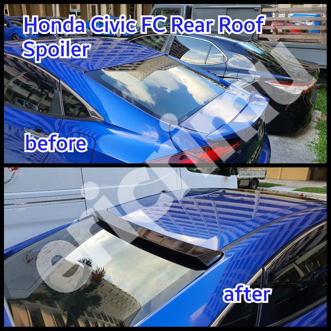 2015-2020 Honda Civic FC Rear Duckbill Spoiler and Roof Spoiler, Car ...