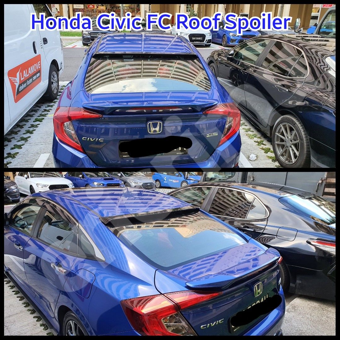 2015-2020 Honda Civic FC Rear Duckbill Spoiler and Roof Spoiler, Car ...