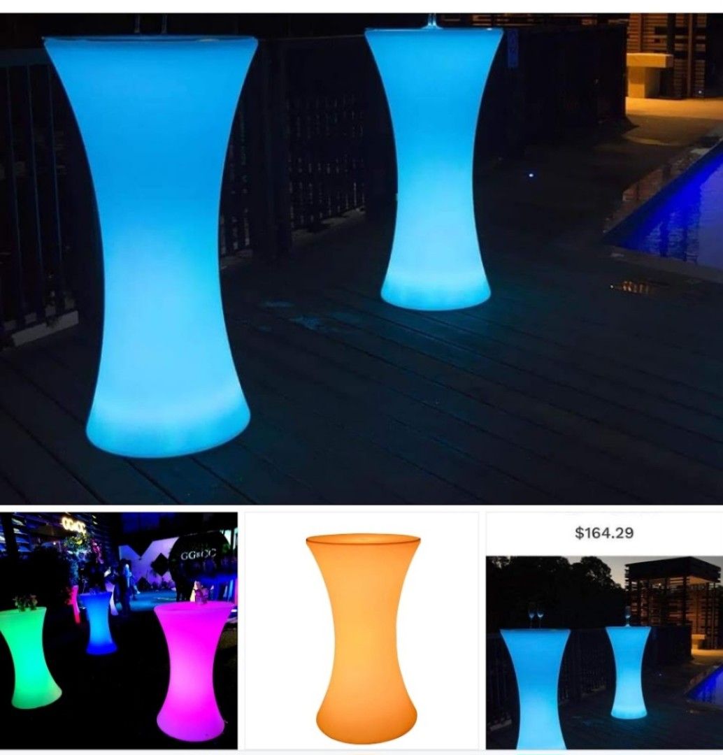 2 LED Light up outdoor bar tables, Furniture & Home Living, Outdoor ...