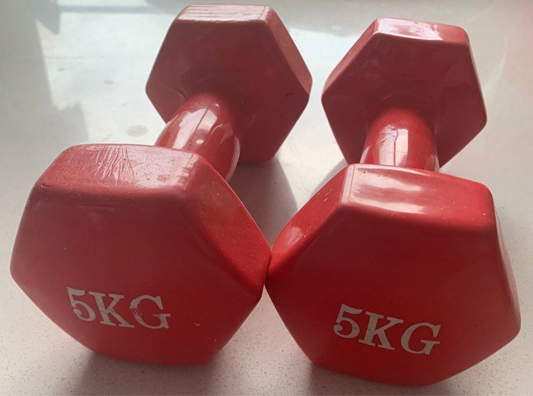 2x 5kg weights, Sports Equipment, Exercise & Fitness, Weights & Dumbbells on Carousell