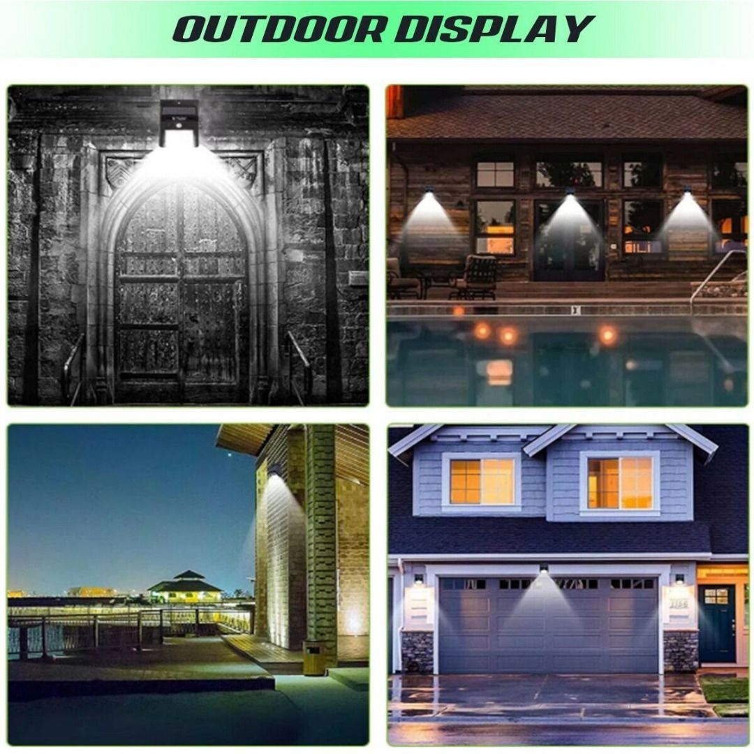 [3786) Solar Powered LED Wall Light, Motion PIR Sensor and CDS Night ...