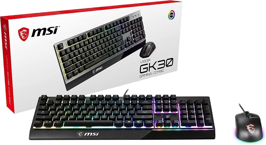 [3813] MSI VIGOR GK30 COMBO Gaming Keyboard + Gaming Mouse Bundle ...