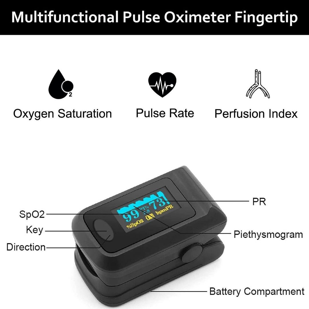 [3842] Fingertip Pulse Oximeter SPO2 Oxygen, Health & Nutrition, Health ...