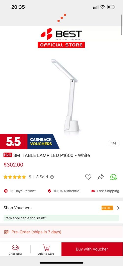 3m Eye Protection Desk Lamp, Furniture & Home Living, Lighting & Fans ...