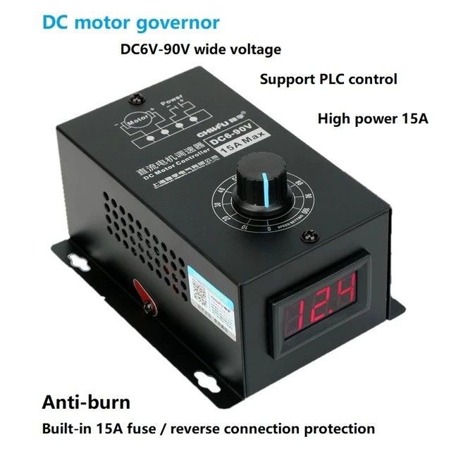 6v, 12v, 24v, 36v, 48v, 60v, 72v and 90v, 15a universal dc motor regulator pwm module stepless ...