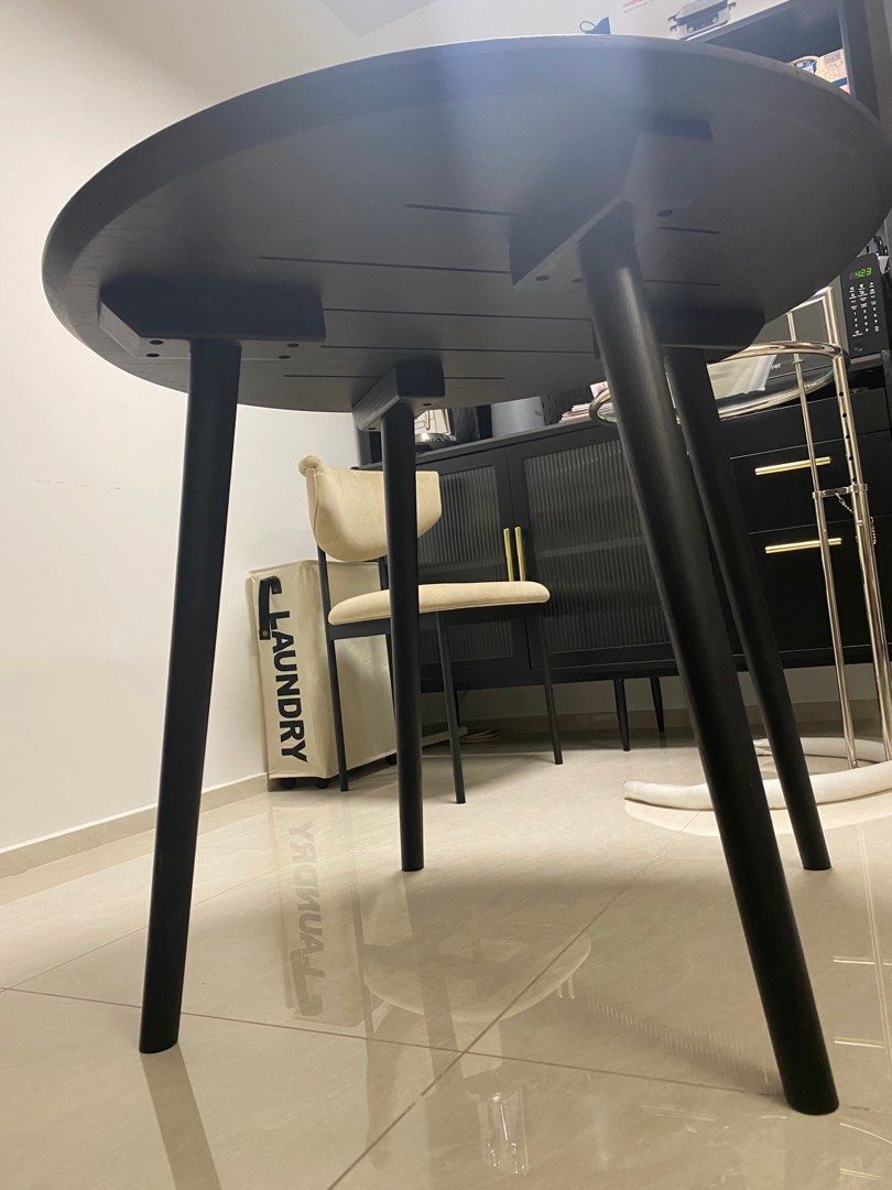 Around Dining Table 90cm dim, self collection, Furniture & Home Living ...