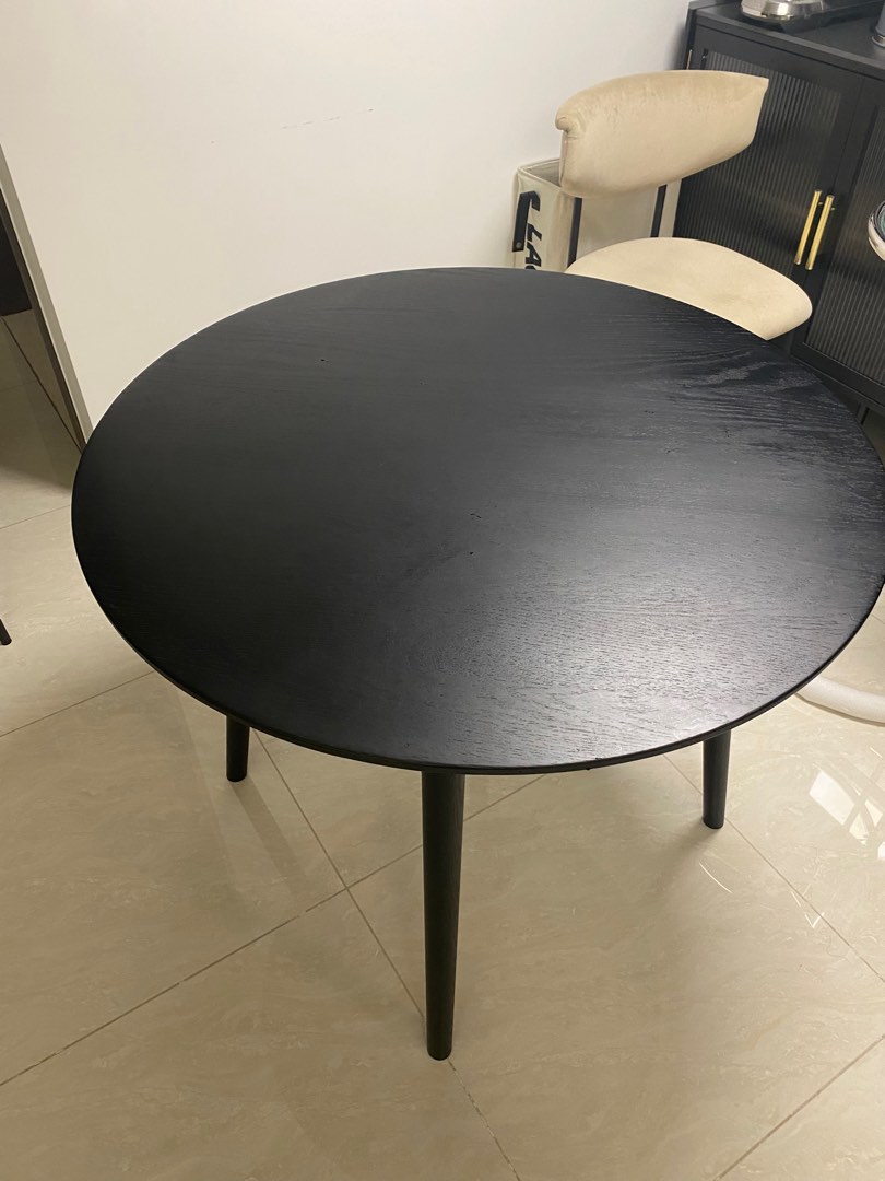Around Dining Table 90cm dim, self collection, Furniture & Home Living ...