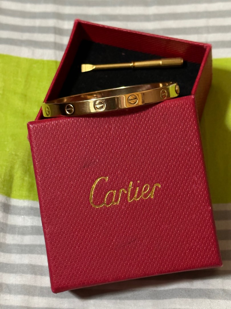 18K Saudi Gold Cartier Love Bangle Design, Women's Fashion, Jewelry ...