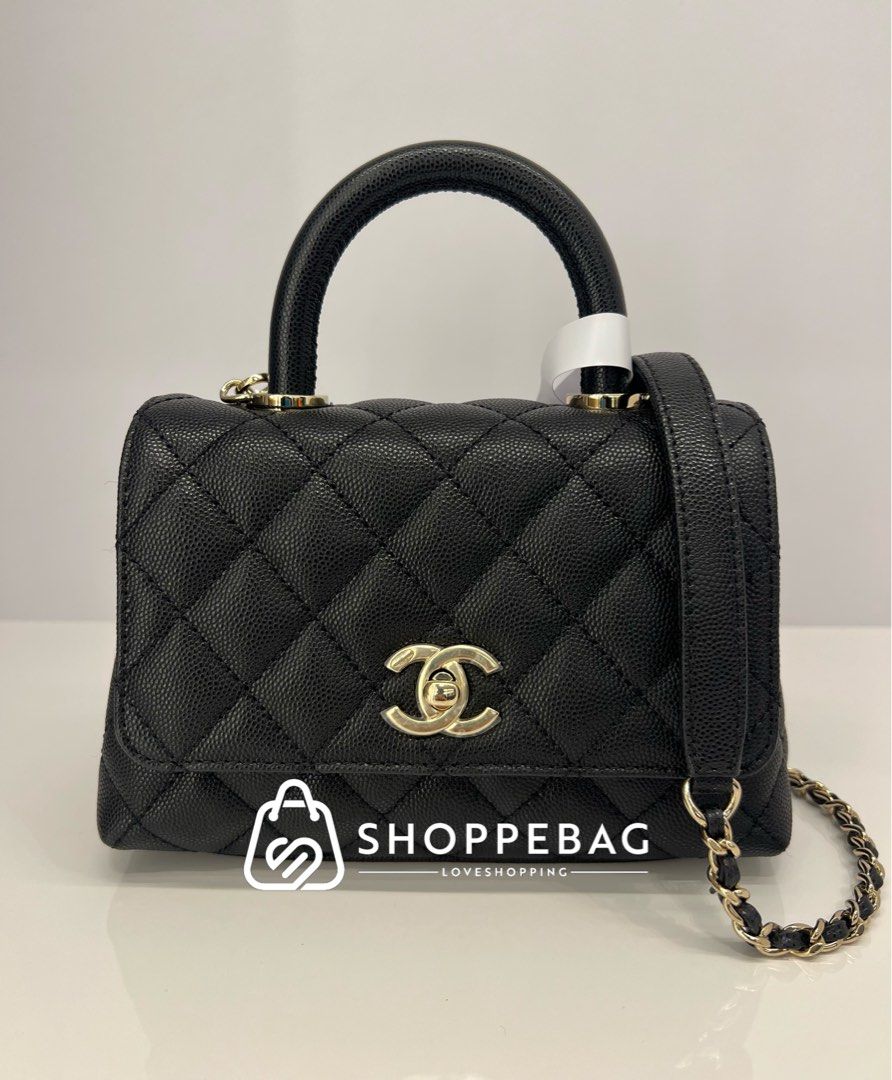 Chanel Mini Coco Handle Caviar Black GHW, Luxury, Bags & Wallets on ...