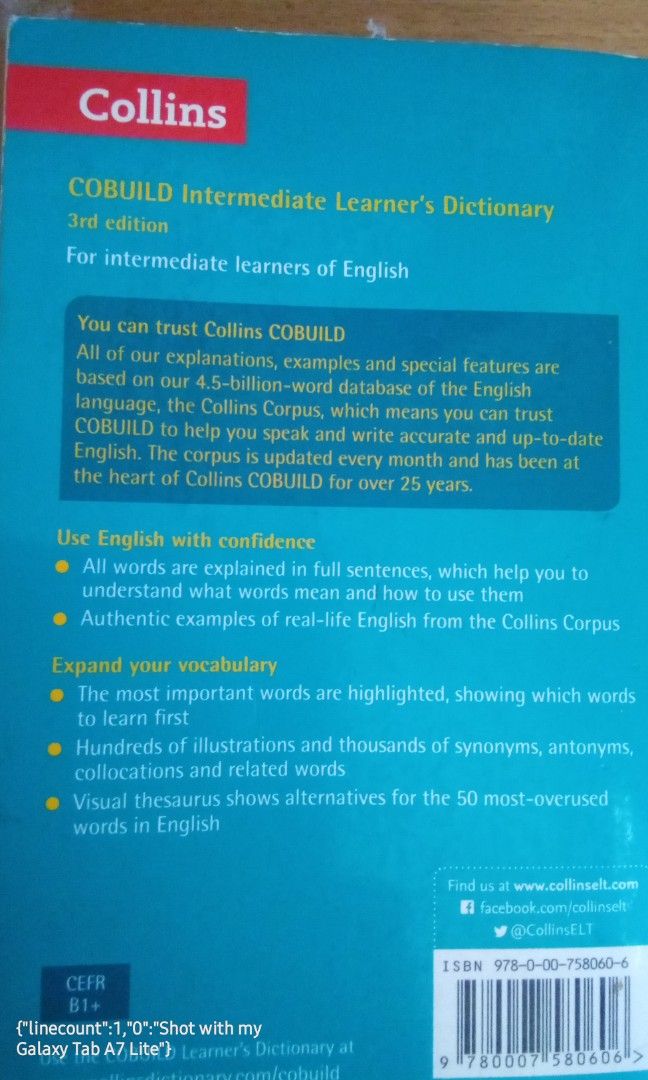 Cobuild Intermediate Dictionary, Hobbies & Toys, Books & Magazines, Children's Books on Carousell