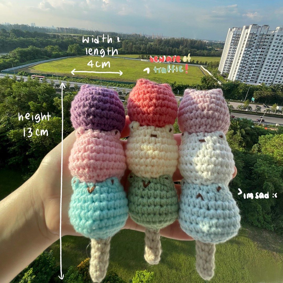 Dango Crochet Keychain, Hobbies & Toys, Stationery & Craft, Handmade ...
