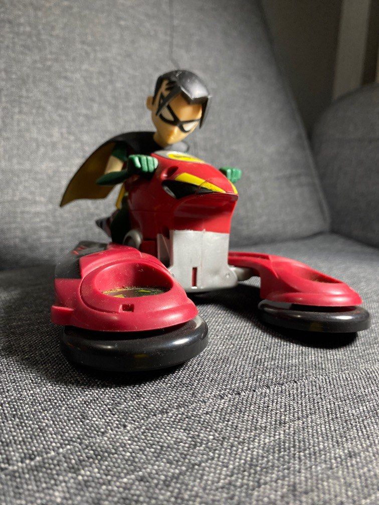 DC Comics 'THE BATMAN' Animated Series 6" ROBIN bike vehicle toy figure ...