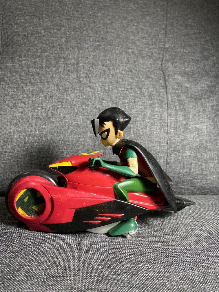 DC Comics 'THE BATMAN' Animated Series 6" ROBIN bike vehicle toy figure ...