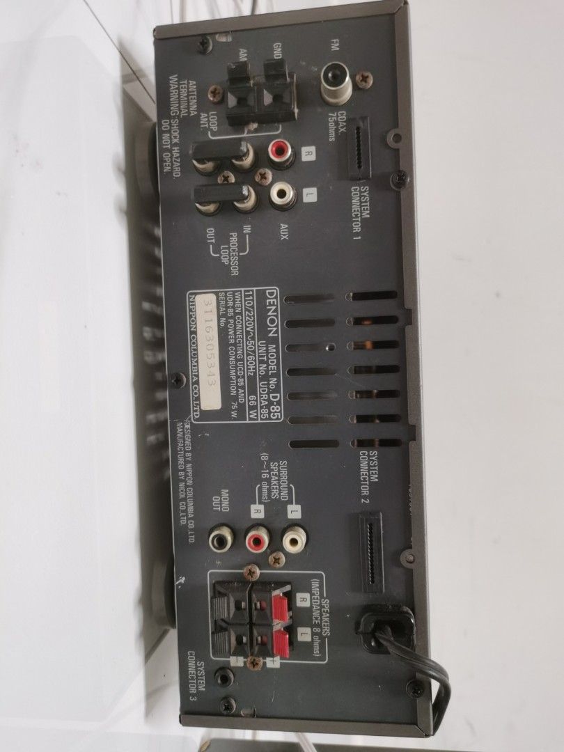DENON PERSONAL COMPONENT SYSTEM/STEREO RECEIVER D-85&DENON Satellite ...