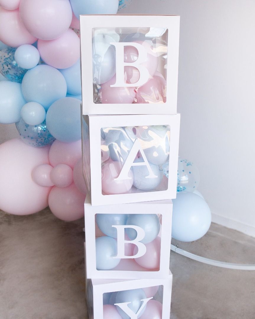 DIY A-Z Alphabet Transparent Balloon Box With Letters ForBaby Shower ...