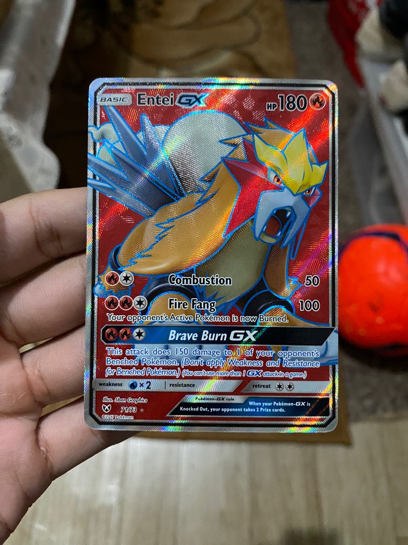 Entei GX Full Art - Pokemon Shining Legends, Video Gaming, Gaming ...