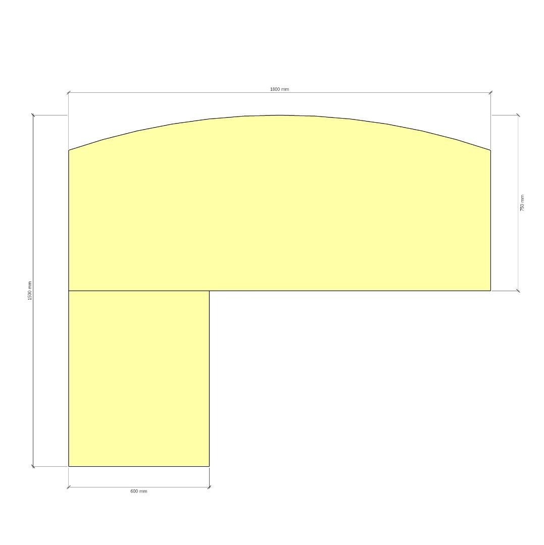 Executive L Shape Curve Table (Wooden), Furniture & Home Living ...