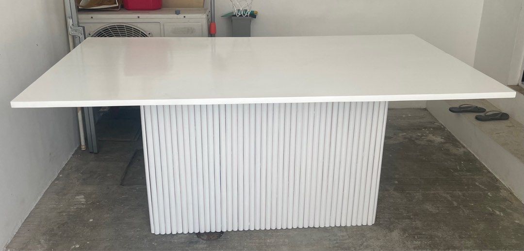 Fluted dining table, Furniture & Home Living, Furniture, Tables & Sets ...