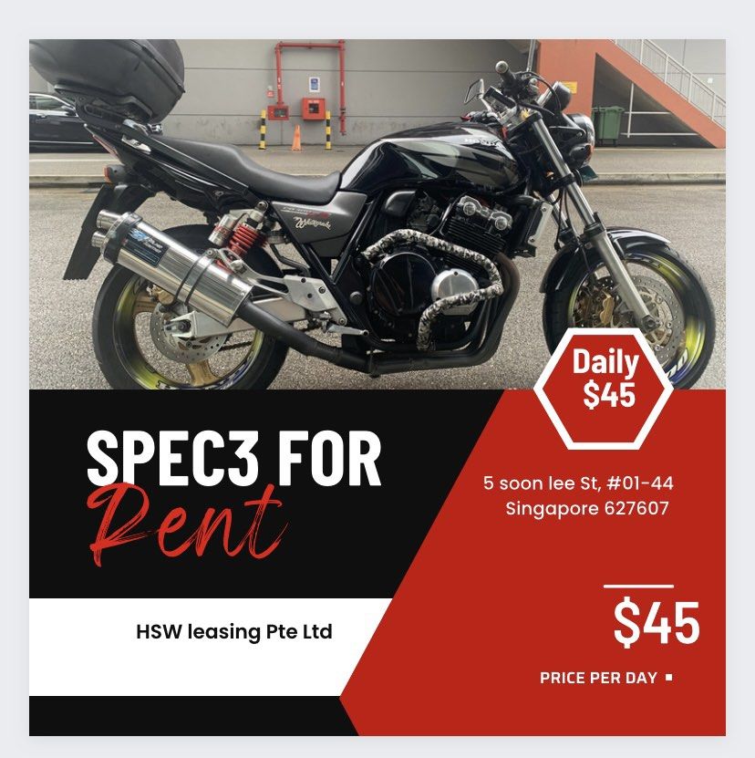 Honda super 4 spec 3 for rent!, Motorcycles, Motorcycle Rental on Carousell