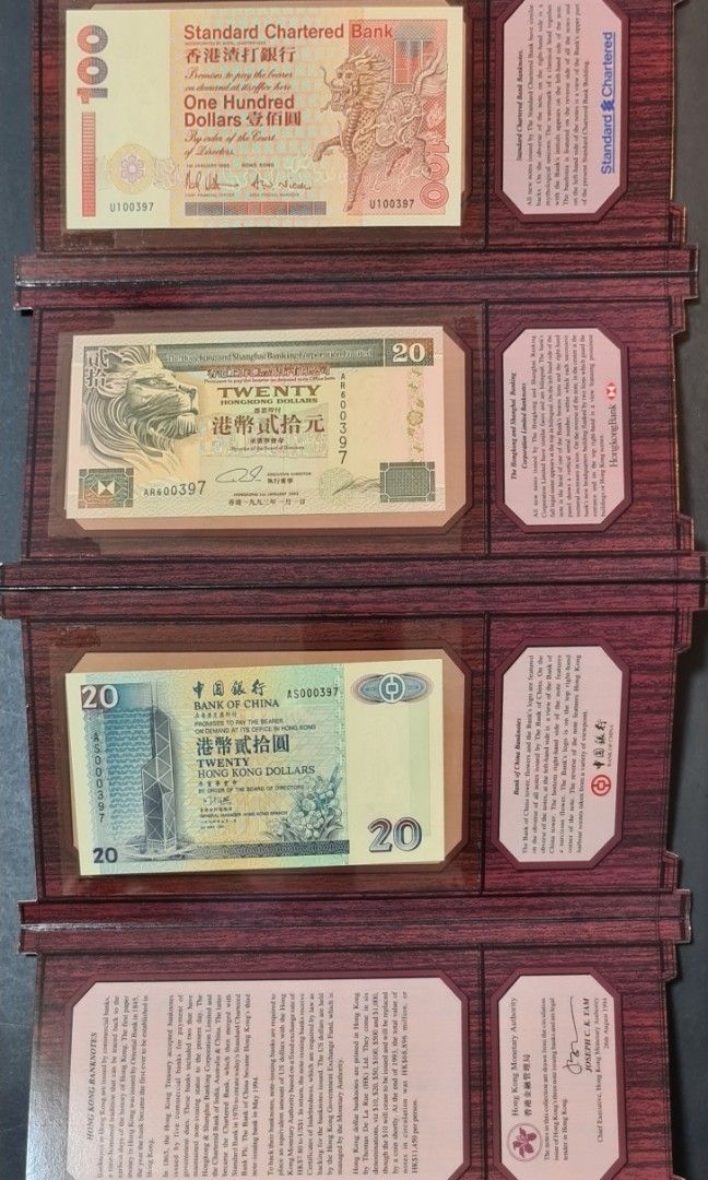 Hong Kong Old currency 1994 A Heritage Collection by Money World Asia ...