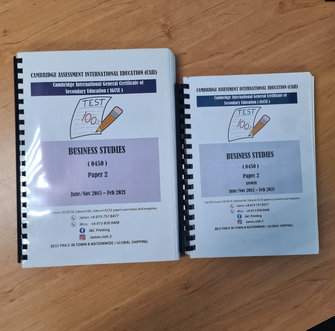 IGCSE Pass year questions and answers, Hobbies & Toys, Books ...