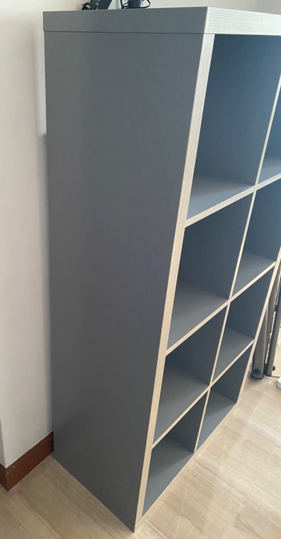 IKEA KALLAX Shelving unit, grey/wood effect, Furniture & Home Living ...