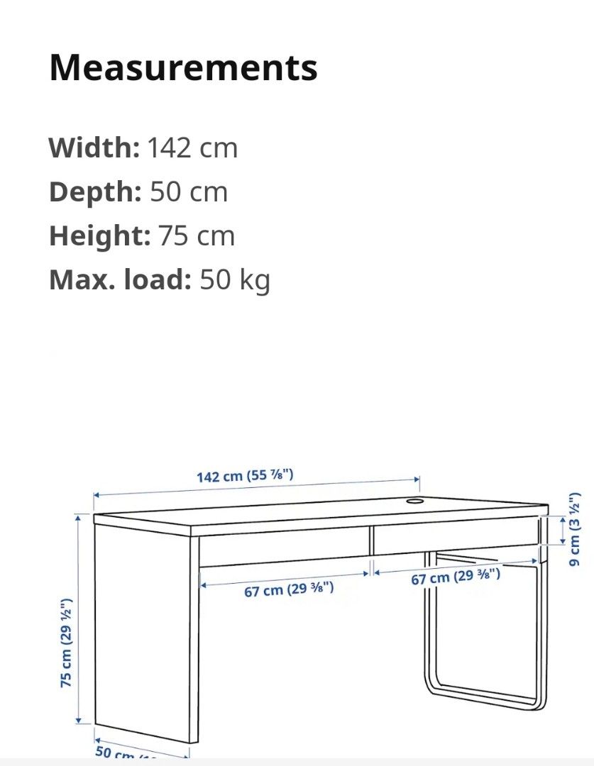 IKEA long study table, Furniture & Home Living, Furniture, Tables ...
