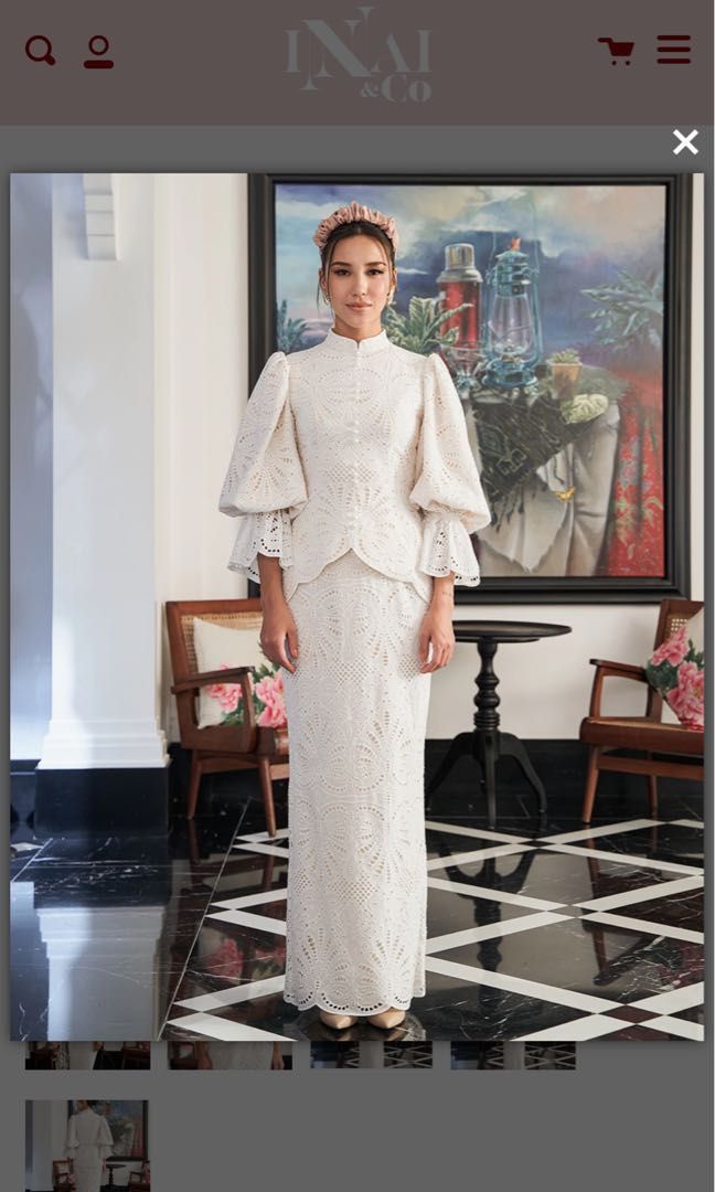 RENT INNAI RED Seri Muka M size, Women's Fashion, Muslimah Fashion ...