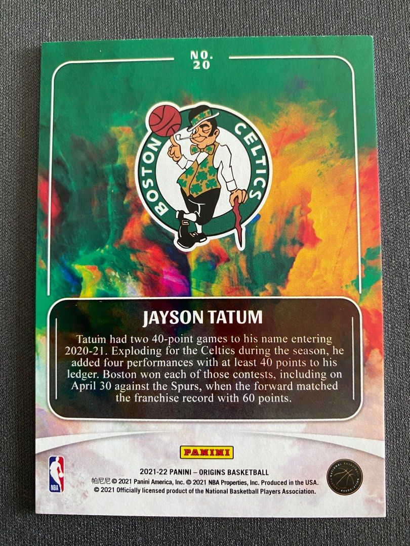 Jayson Tatum 2021-22 Origins Basketball Turquoise 19/25, Hobbies & Toys ...