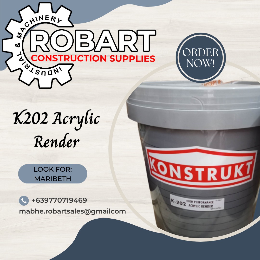 K202 Acrylic Render, Commercial & Industrial, Construction Tools & Equipment on Carousell
